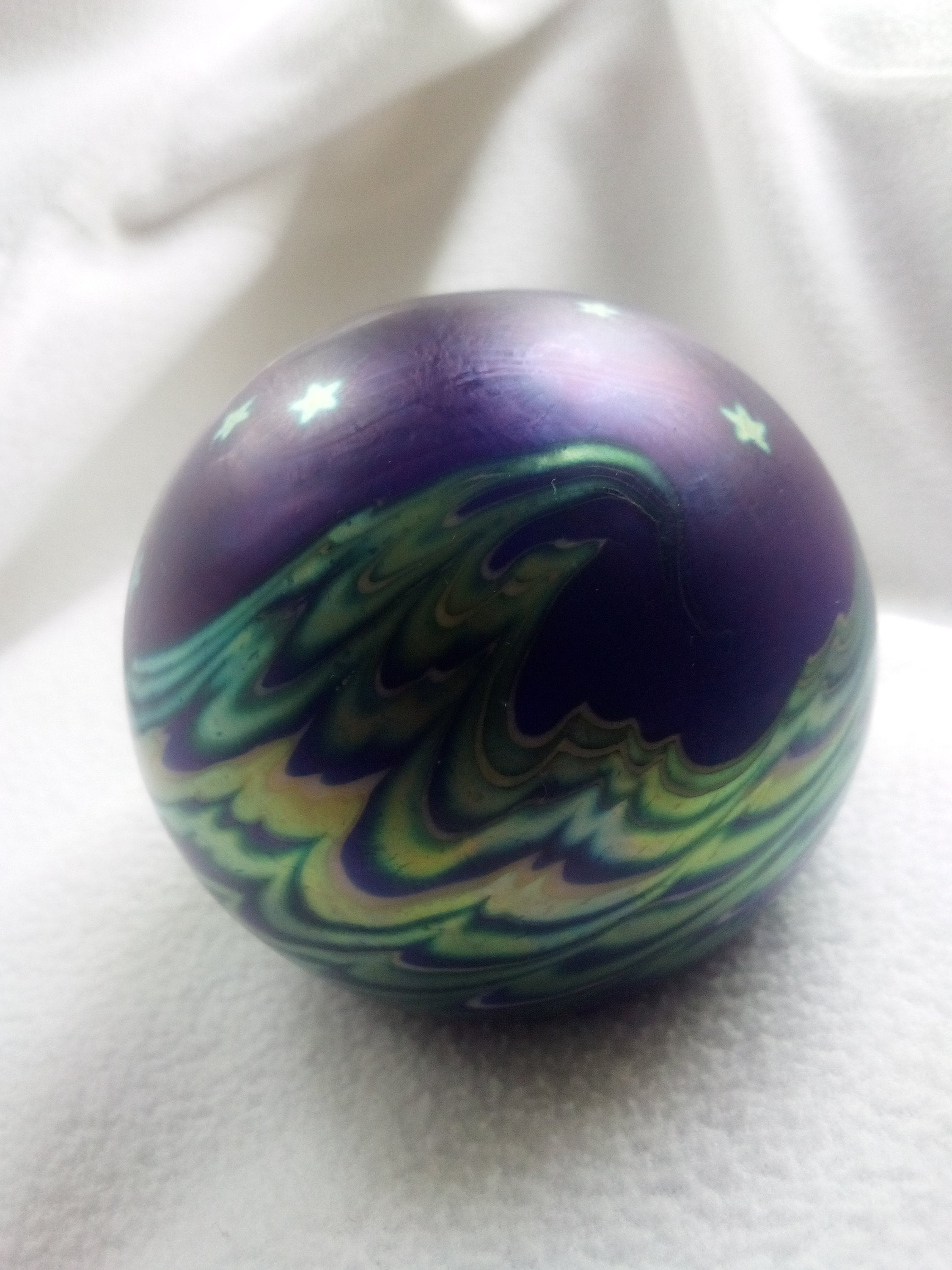 Vintage Lundberg Studios Starry Night Paperweight 1988 - Etsy