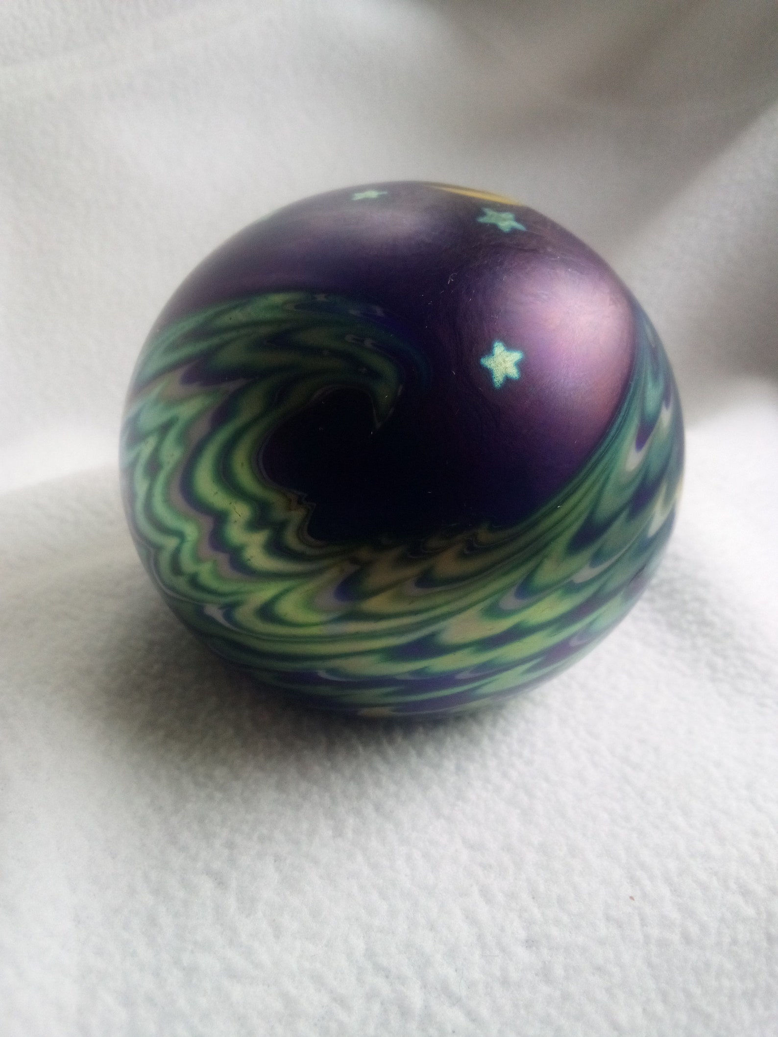 Vintage Lundberg Studios Starry Night Paperweight 1988 - Etsy