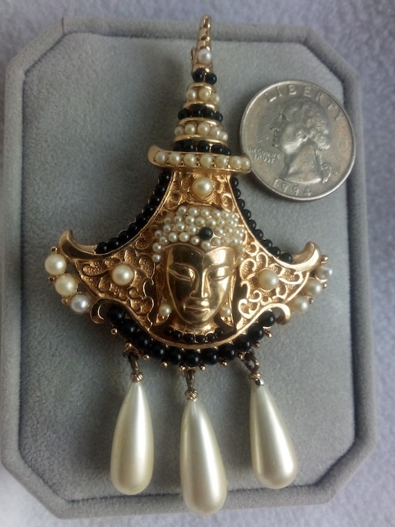 Rare Boucher Asian Princess Numbered Vintage Brooch P… - Gem