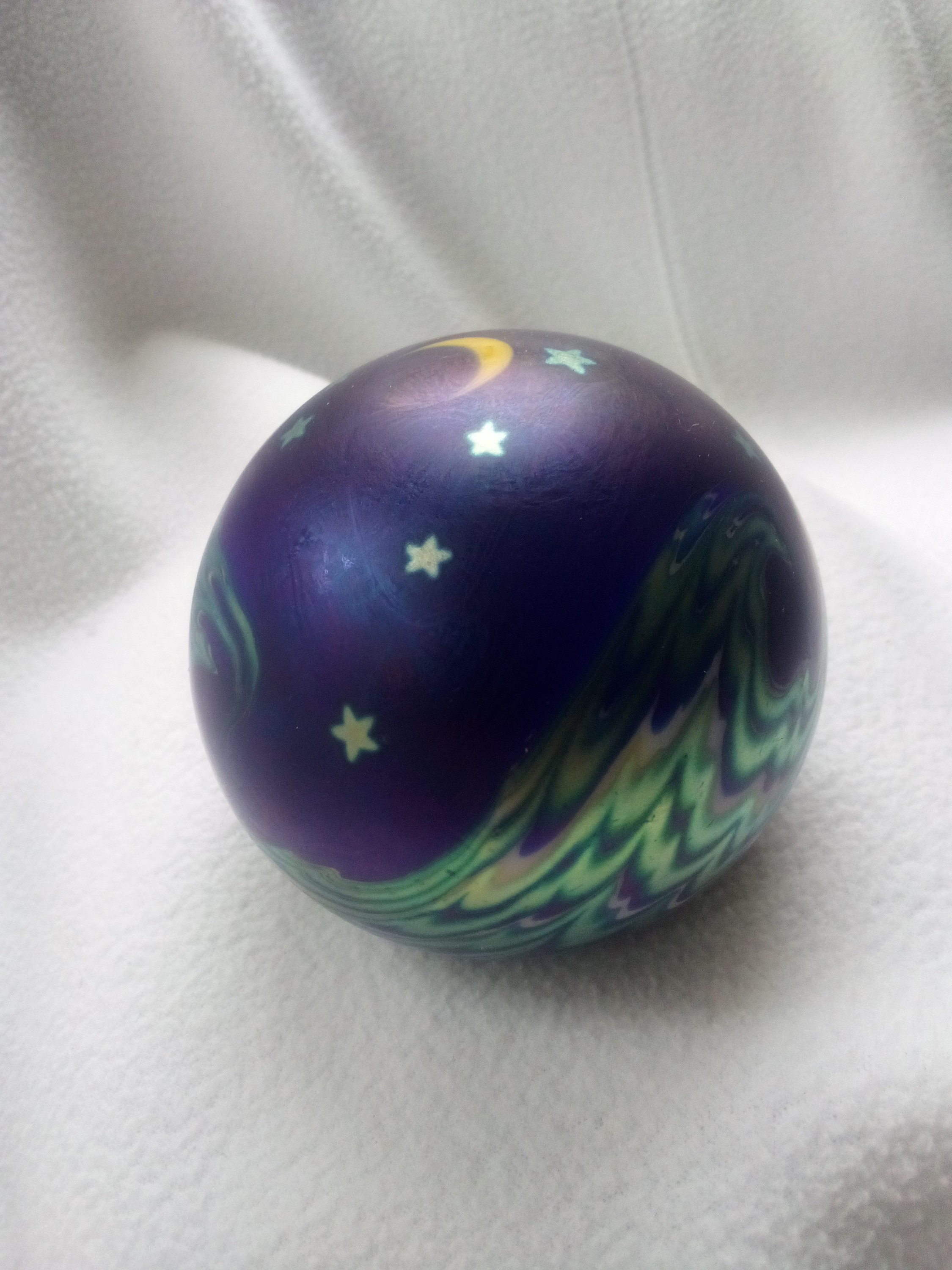 Vintage Lundberg Studios Starry Night Paperweight 1988 - Etsy