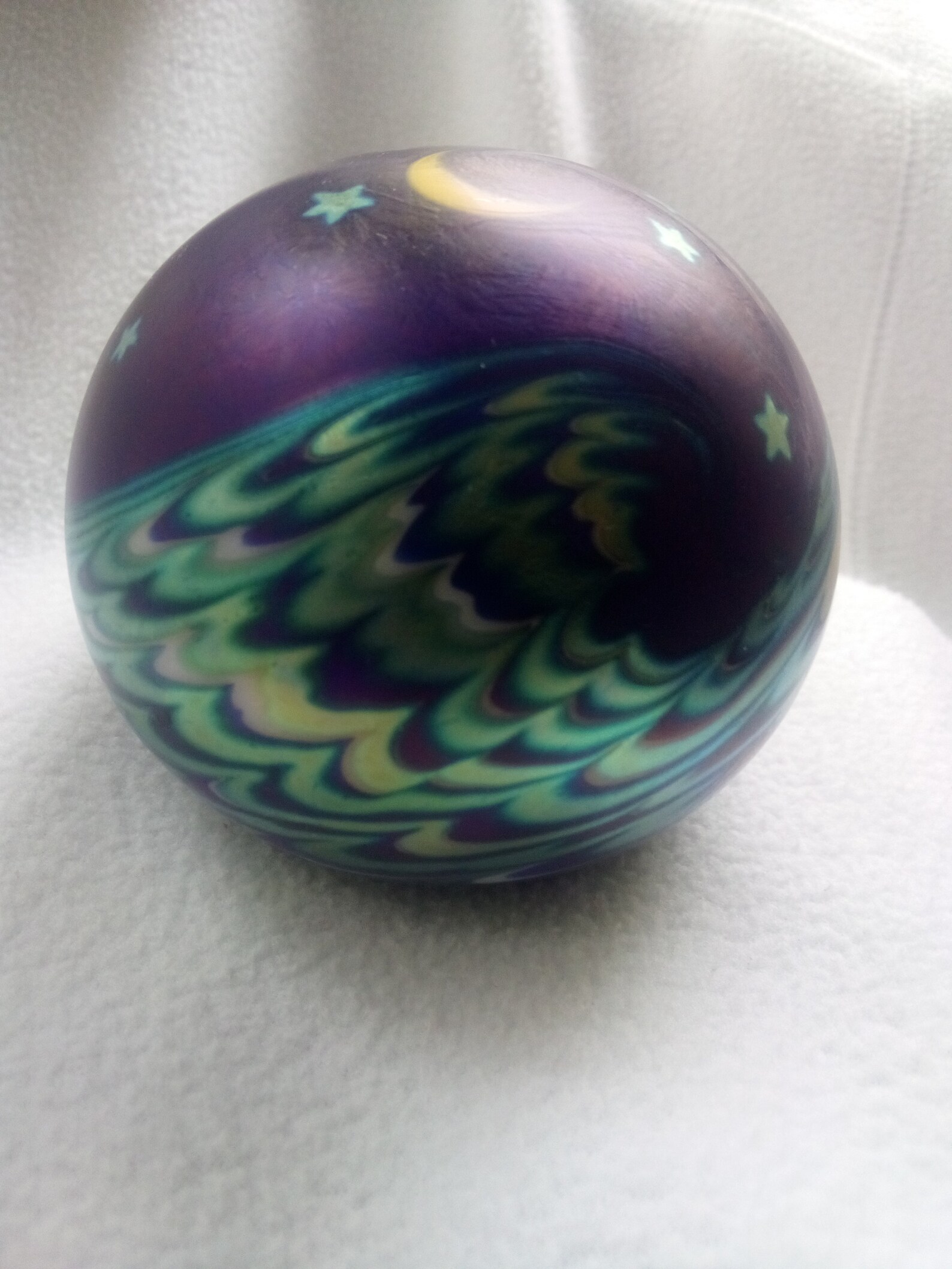 Vintage Lundberg Studios Starry Night Paperweight 1988 - Etsy