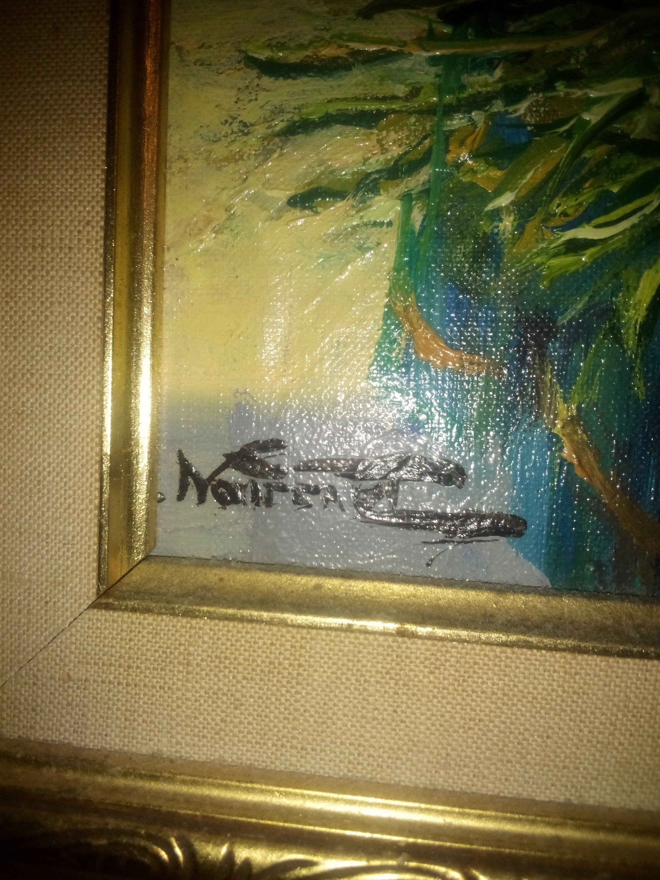 Vintage Garden Scene Original Oil Painting Landscape With Bonnet - Etsy