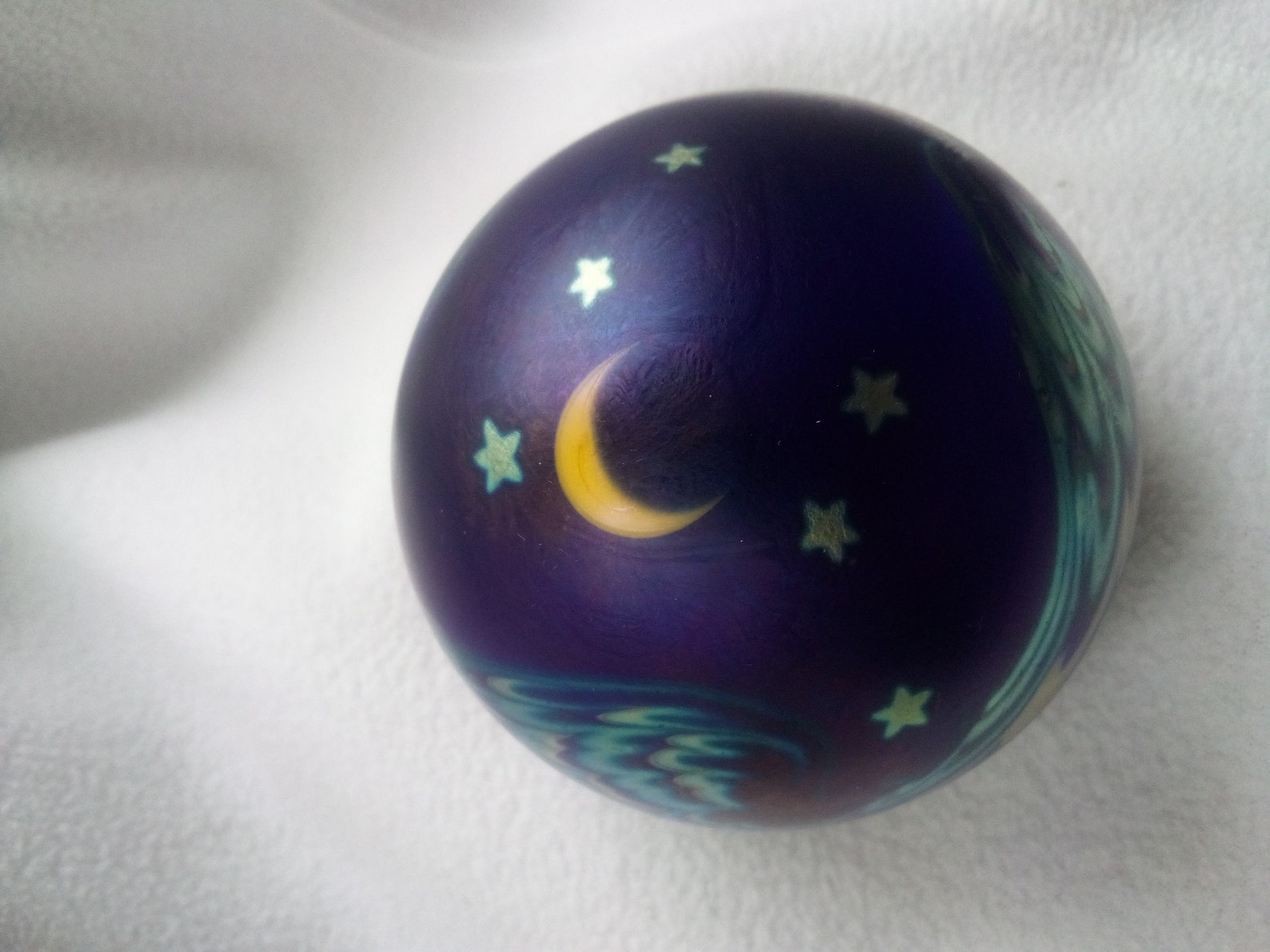 Vintage Lundberg Studios Starry Night Paperweight 1988 - Etsy