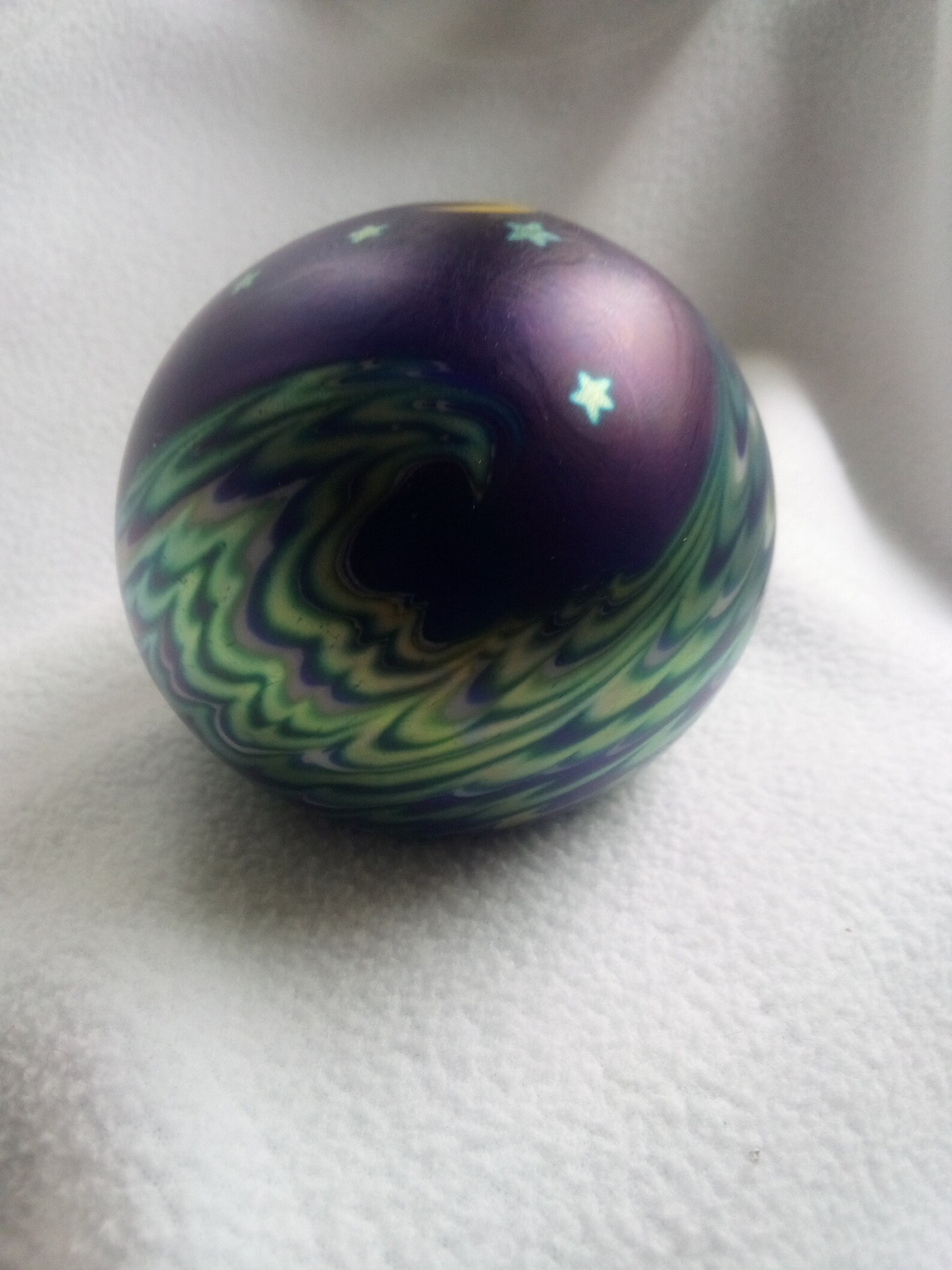 Vintage Lundberg Studios Starry Night Paperweight 1988 - Etsy