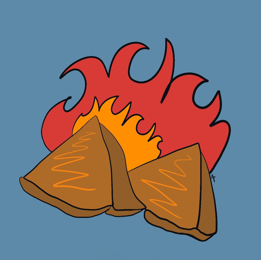 Samosa Fire Pop Art Illustration - Digital Download (print to Desired ...