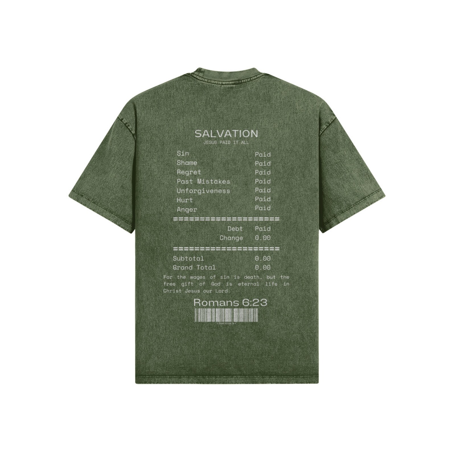 Snow Washed Salvation Receipt Tee - Wear Your Redemption Story - Etsy