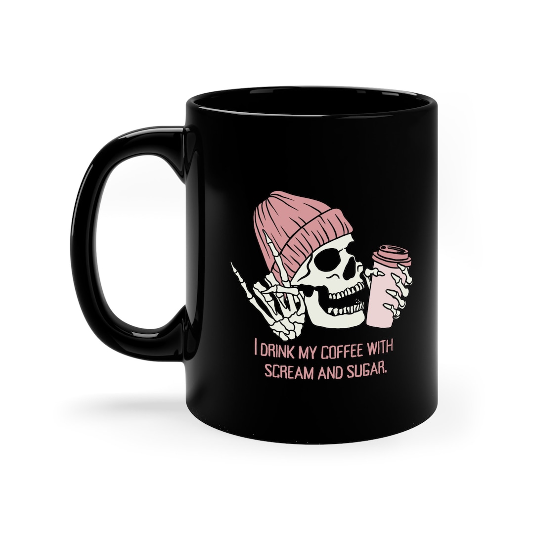 Scream & Sugar Mug | Coffee Mug | Halloween | Skeleton - Etsy