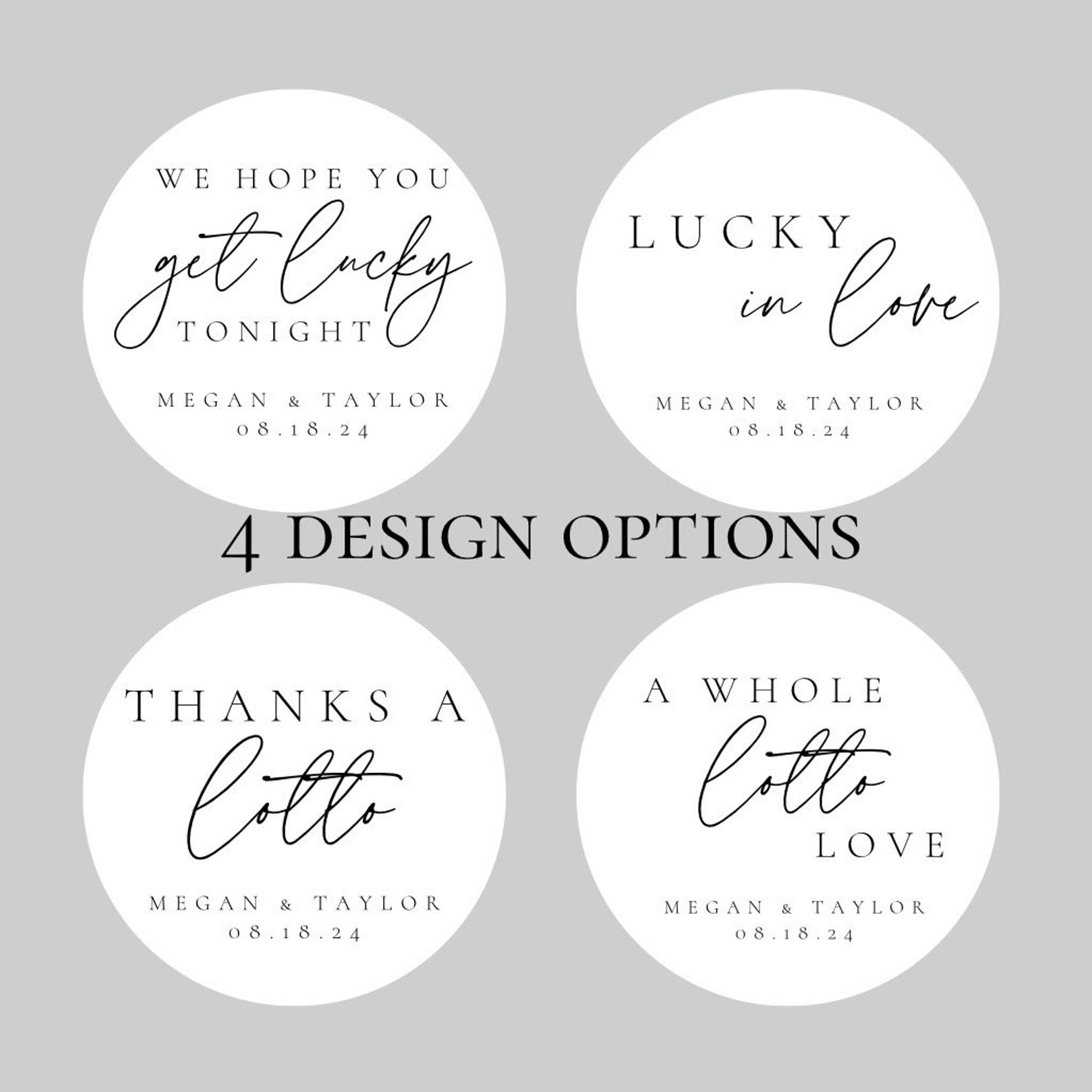 Personalized Lottery Wedding Favor Sticker Set of 12 Lucky in Love Get ...