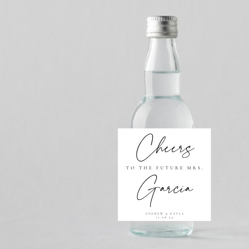 Personalized Cheers Mini Bottle Sticker: Wedding Favor Label - Etsy