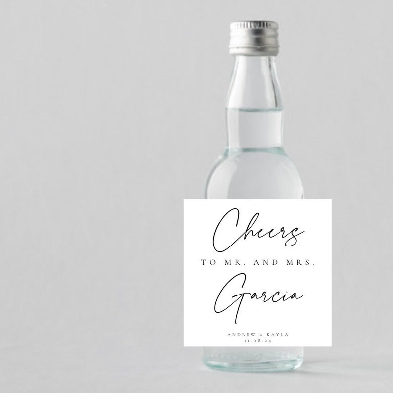 Personalized Cheers Mini Bottle Sticker: Wedding Favor Label - Etsy