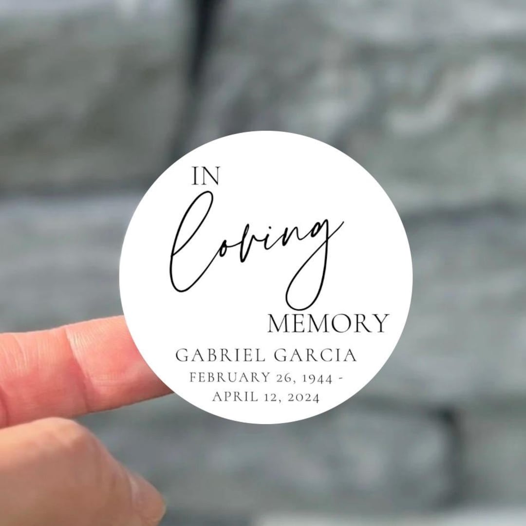 Personalized in Loving Memory Memorial Labels - Set of 12 | Funeral ...