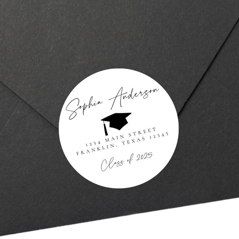 Personalized Graduation Stickers: Custom Return Address Labels - Set of ...
