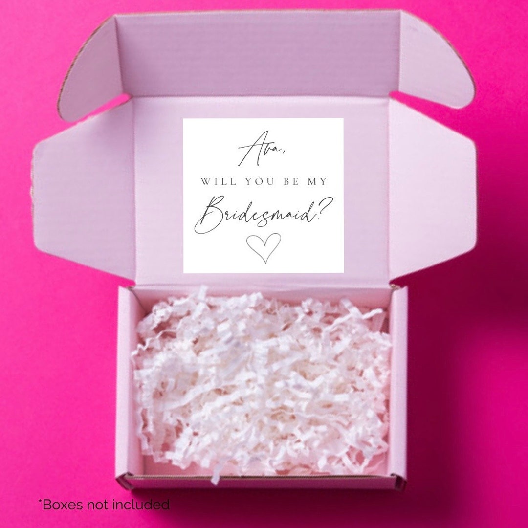 Personalized Bridesmaid Proposal Labels: Set of 4 Wedding Box Stickers ...