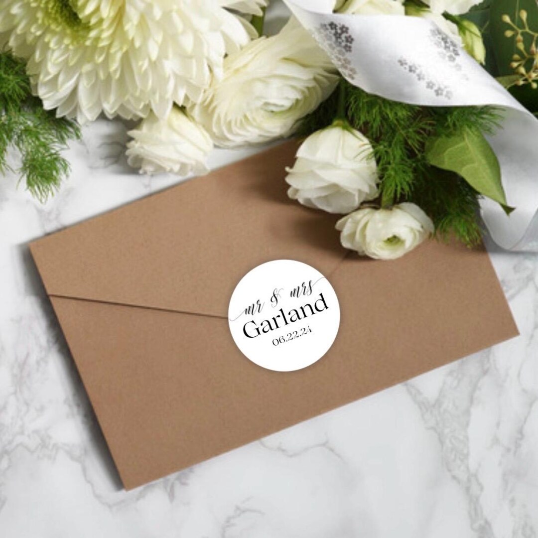 Personalized Mr. & Mrs. Stickers - Set of 12 | Wedding Sticker ...