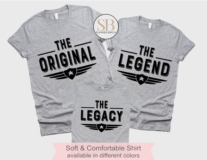 The Original the Legend the Legacy Shirt Set New Dad Father and Baby ...