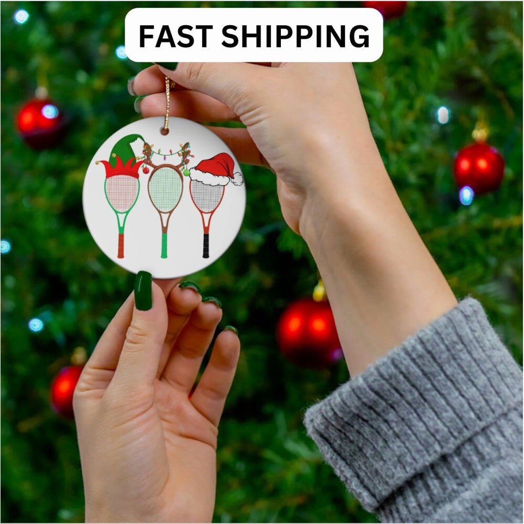 Christmas Tree Tennis Racket Ornament, Deck the Halls, Secret Santa ...