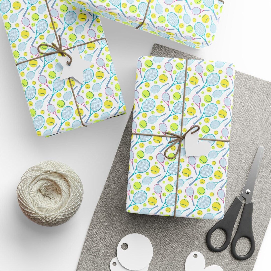 Gift Wrap, Tennis Racket Themed Wrapping Papers for Tennis Team ...
