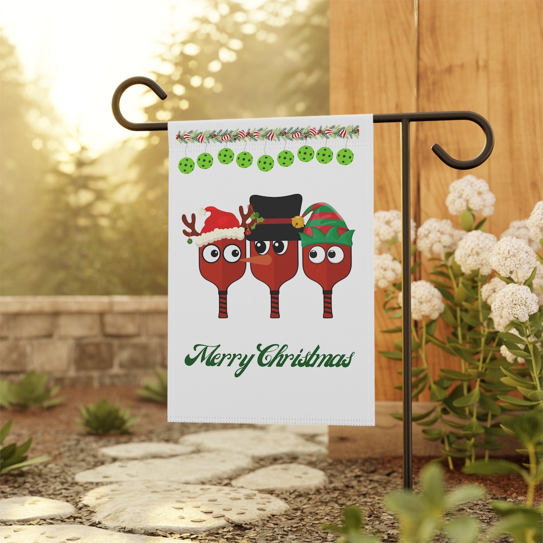 Christmas Pickleball Outdoor Flag, Garden & House Banner, Holiday ...