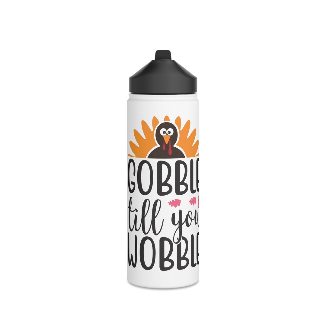 Thanksgiving Turkey Stainless Steel Water Bottle, Standard Lid 12oz ...