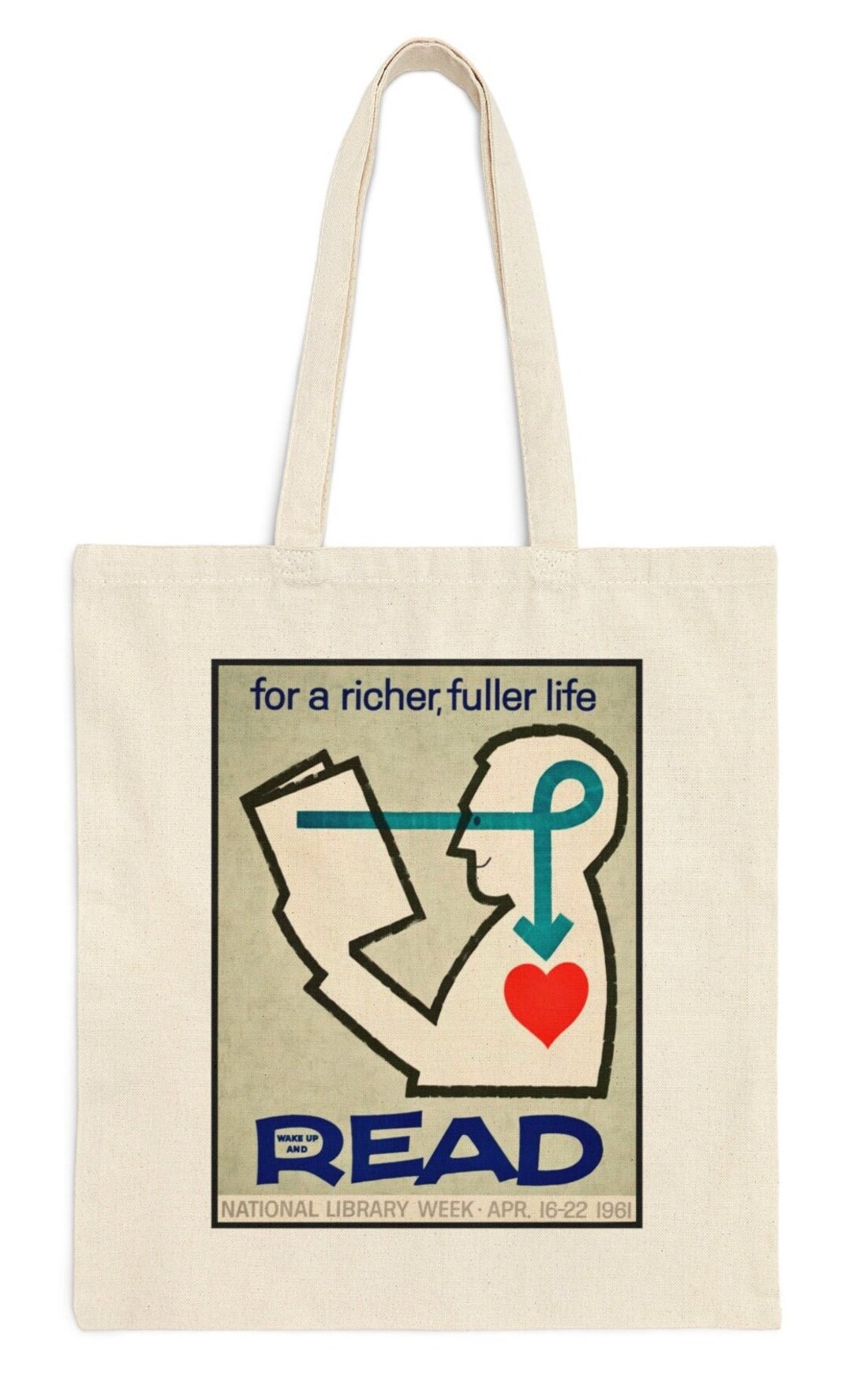 Reading Tote Bag 1961 Richer Fuller Life Read Promotional Poster ...