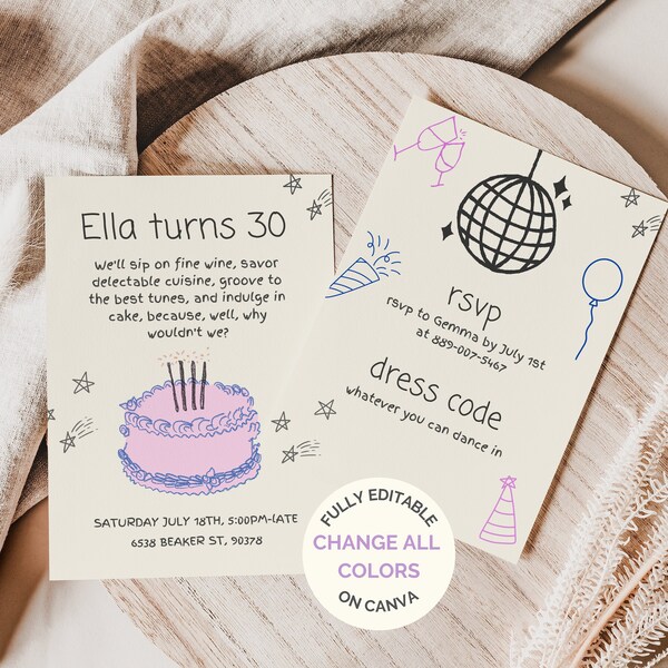 Quirky Birthday Invitation - Etsy