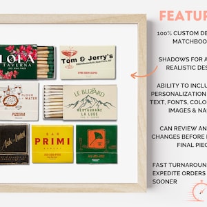 CUSTOM MATCHBOOK ART Personalized Digital Matchbox Gift Retro Matches ...
