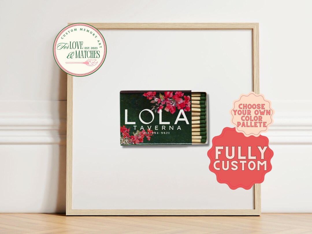 SINGLE CUSTOM MATCHBOOK Art| Personalized Digital Matchbox Gift ...