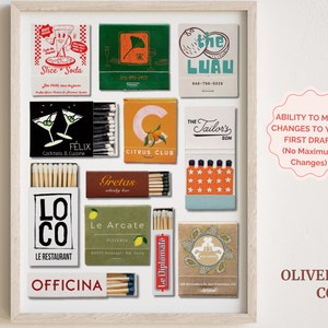 CUSTOM MATCHBOOK ART Personalized Digital Matchbox Gift Large Matches ...