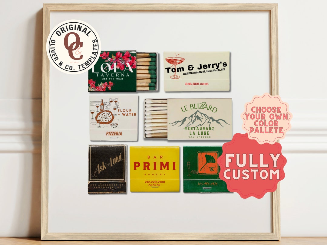CUSTOM MATCHBOOK ART Personalized Digital Matchbox Gift Retro Matches ...