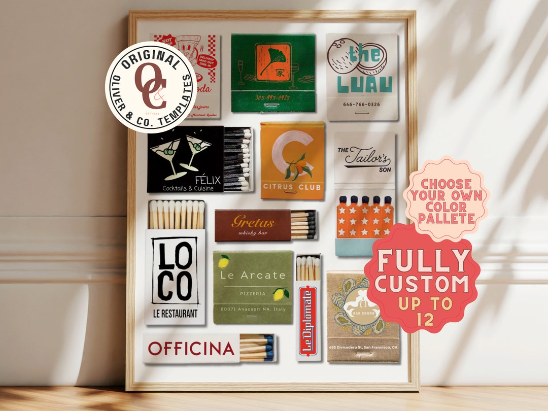 CUSTOM MATCHBOOK ART Personalized Digital Matchbox Gift Large Matches ...