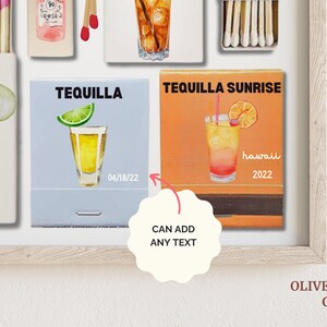 CUSTOM COCKTAIL MATCHES | Digital Bar Cart Wall Decor | Matchbook ...