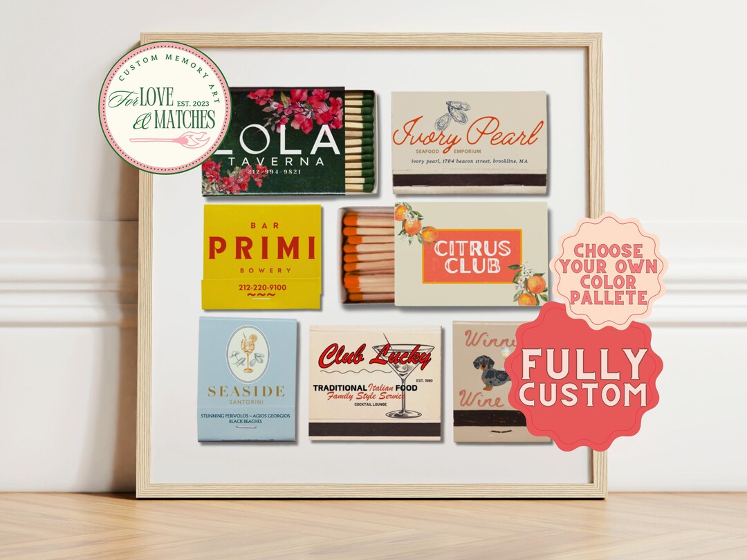 CUSTOM MATCHBOOK ART | Personalized Digital Matchbox Gift | Retro ...