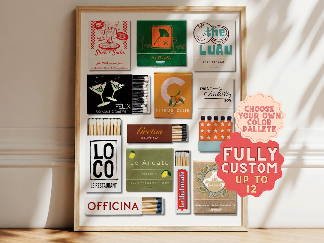 CUSTOM MATCHBOOK ART Personalized Digital Matchbox Gift Large Matches ...