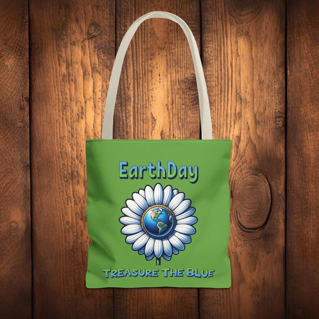 Go Green With Our Earth Day Daisy Globe Tote Bag! Earth Day, Treasure ...