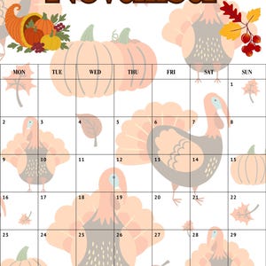 Year Round Monthly Calendar | Cute Seasonal Wall Calendar | Reusable ...