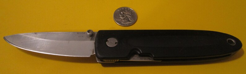 Buck 180 Crosslock Knife Single Plain Blade Liner Lock Pocket Clip ...