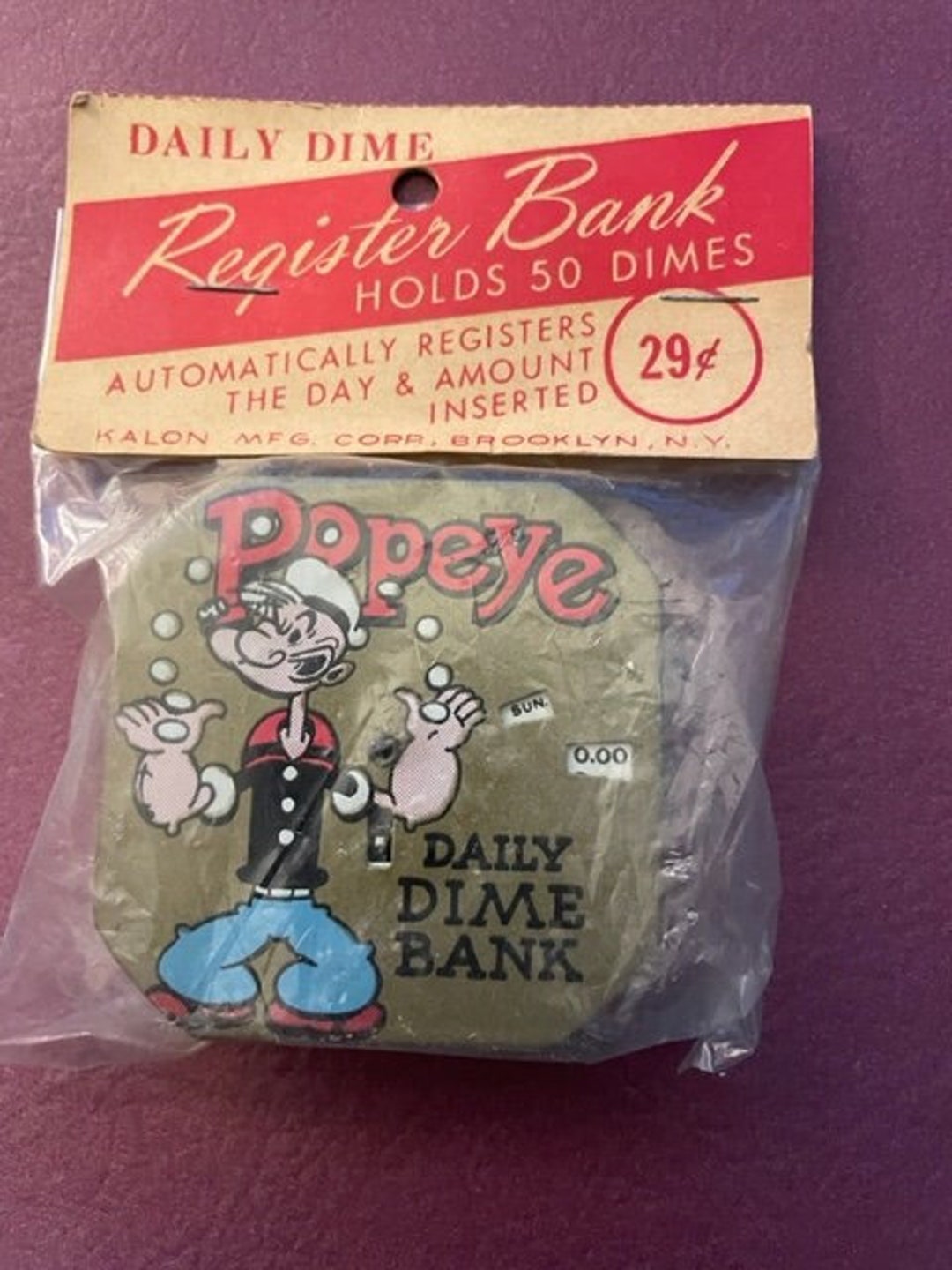 Vintage Popeye Daily Dime Register Bank Rare Find NOS - Etsy