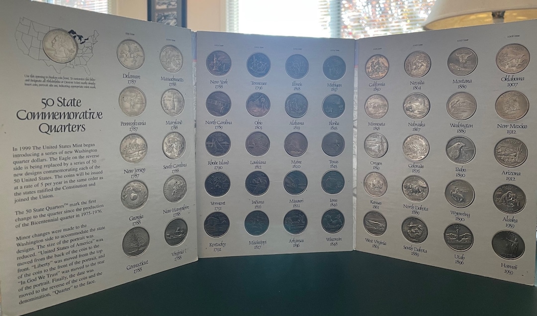 Fifty States Commemorative Quarters Set 1999-2008 Complete Set. - Etsy