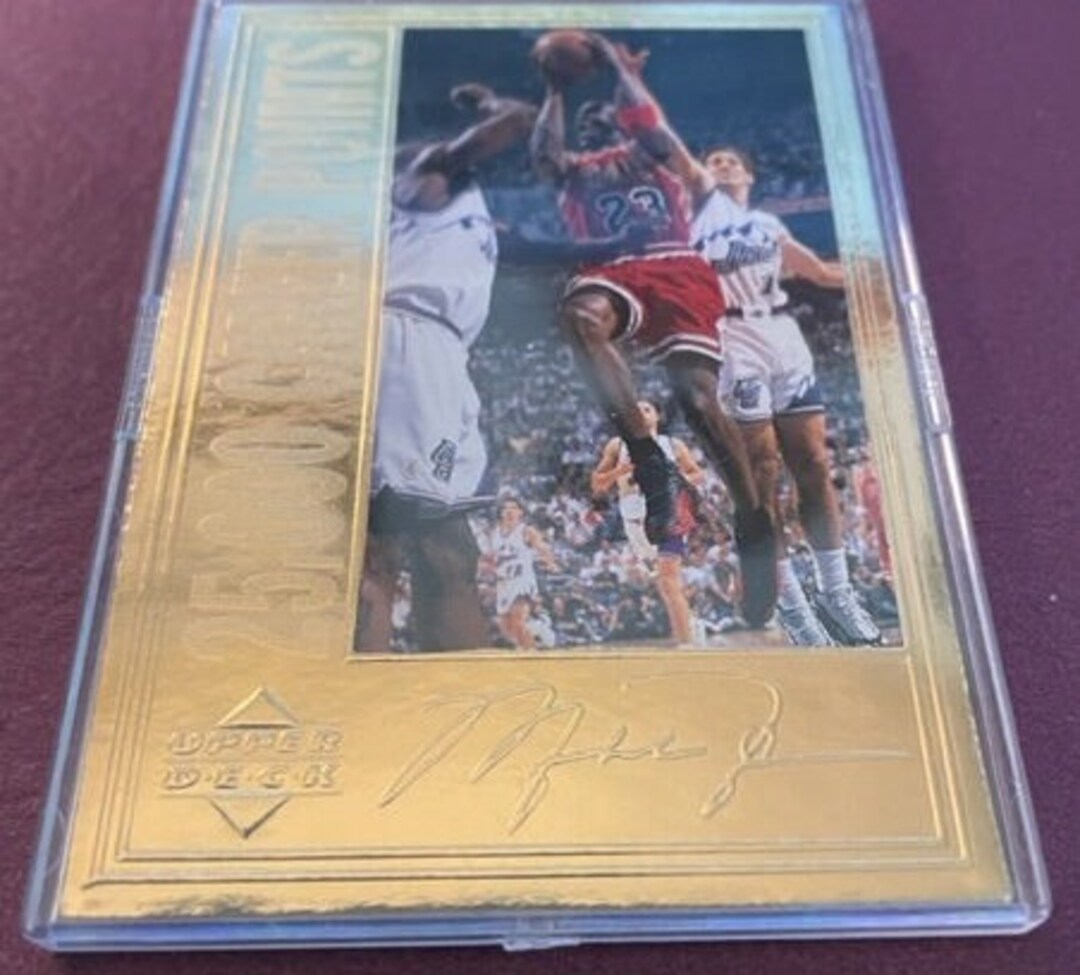 1997 Upper Deck 22kt Gold Photo Michael Jordan 25,000 Career Points ...