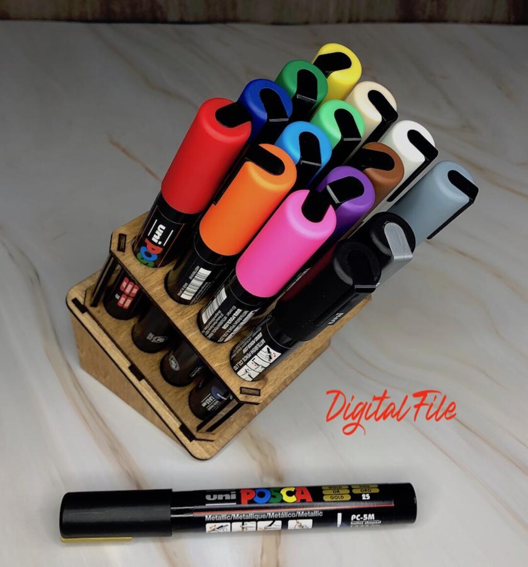 Digital File for a Wood POSCA Color Marker Holder Organizer Glowforge ...