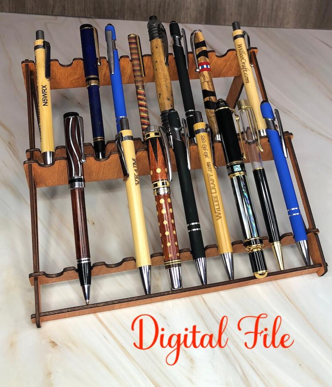 Digital File 20 Pen Slanted Display Stand - Etsy