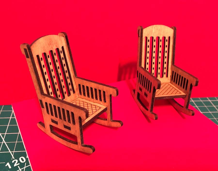 Rocking Chair Laser Cut File SVG Doll House - Etsy