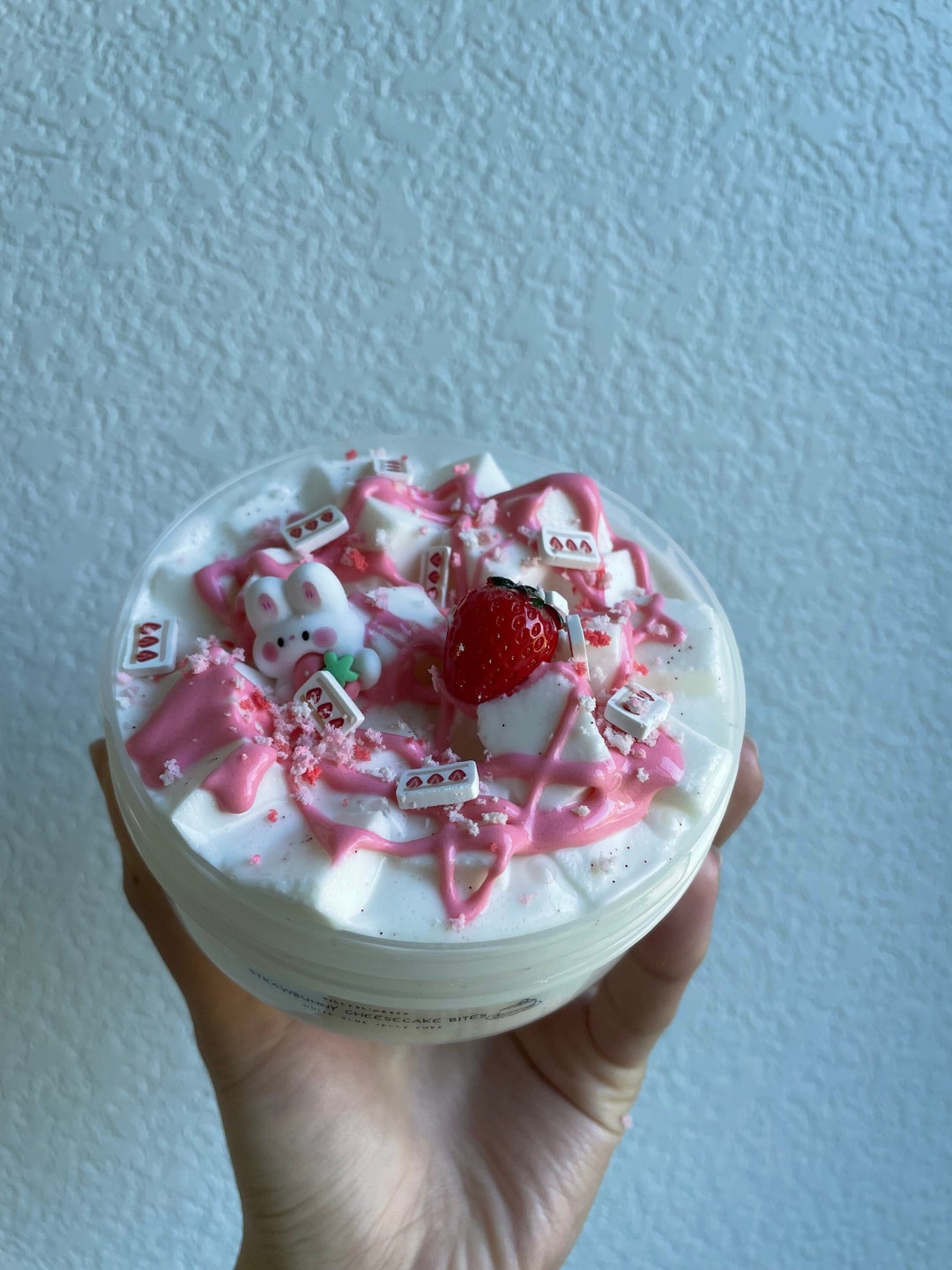 Strawbunny Cheesecake Bites Jelly Cube Slime - Etsy
