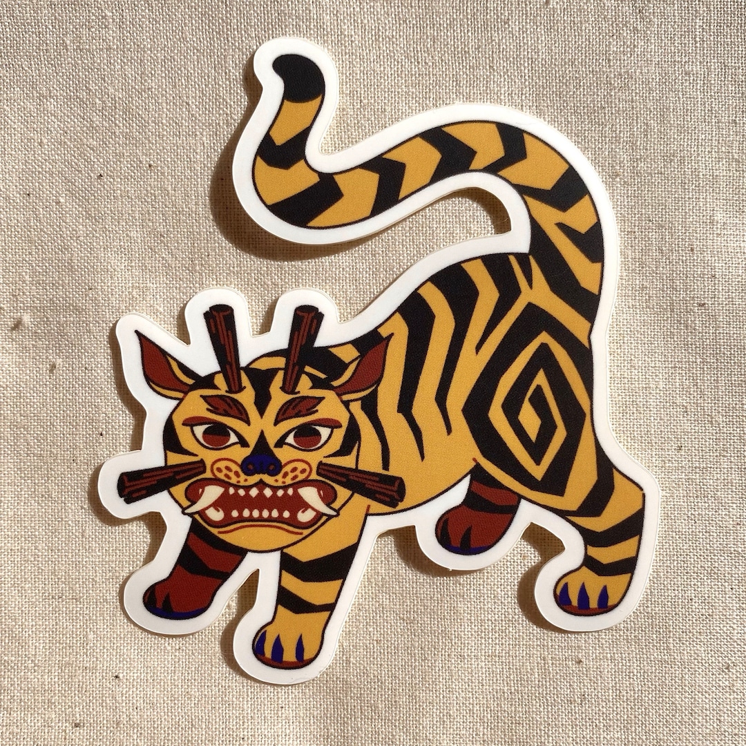 Hariko Tora/tiger Matte Vinyl Sticker Decal | Mingei | Japanese ...