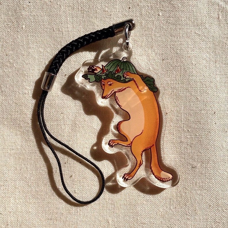 Ukiyo-e Kitsune Fox Yokai - Double-sided Acrylic Keychain | Japanese ...