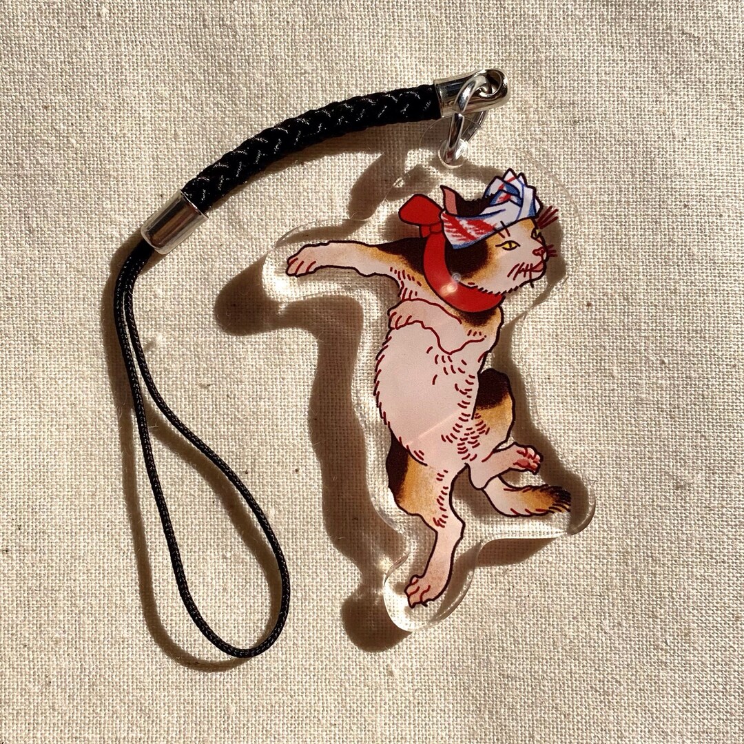 Ukiyo-e Cat Yokai - Double-sided Acrylic Keychain | Japanese Mythology ...