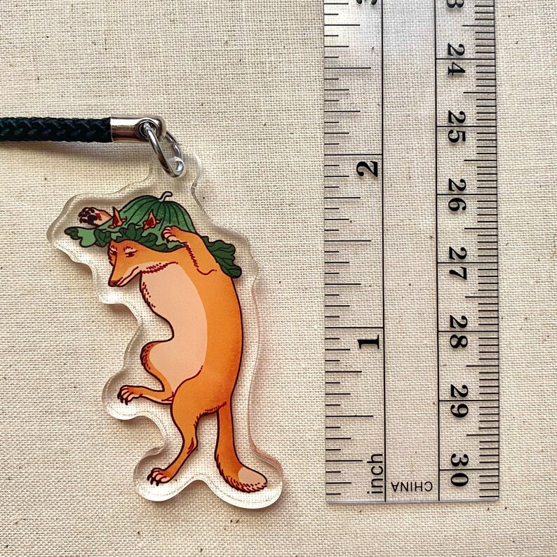 Ukiyo-e Kitsune Fox Yokai - Double-sided Acrylic Keychain | Japanese ...