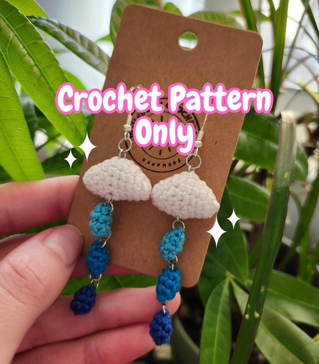 Mini Crochet Rain Cloud PDF PATTERN, Easy Small Crochet, Cute Crochet ...