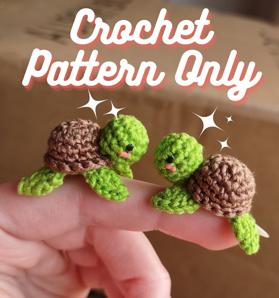 Tiny Crochet Turtle PATTERN Earring, Embroidery Floss Pattern, Cute ...