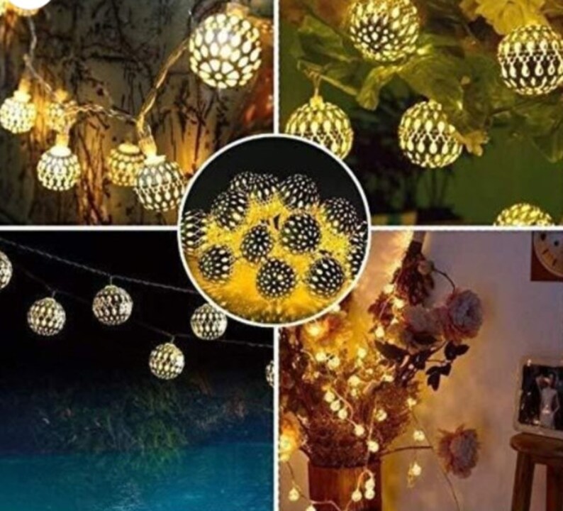 16 Metal Ball Decorative String Light - Etsy